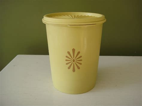 Vintage Harvest Gold Tupperware Canister Vintage Kitchen Storage Etsy