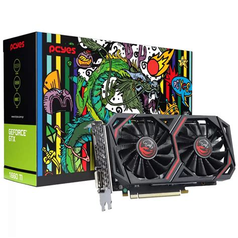 Placa De Vídeo Pcyes Nvidia Geforce Gtx 1660 Ti 6gb Gddr6 192bit
