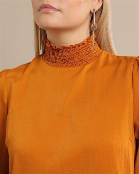 High Neck Top With Cuffed Sleeves Jiomart