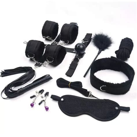 Sexy Lingerie Nylon Leather Bdsm Bondage Set Sex Handcuffs Whip Rope