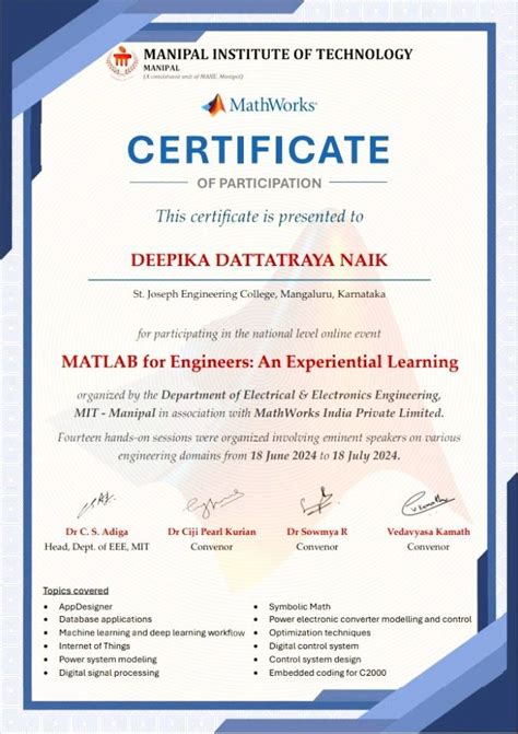 Deepika Dattatraya Naik On Linkedin Matlab Engineering