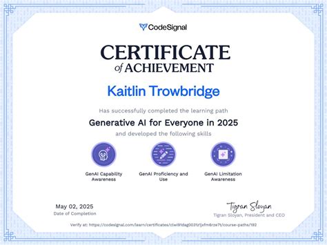 Path Certificate For Generative Ai For Everyone In 2025 Kaitlin Trowbridge