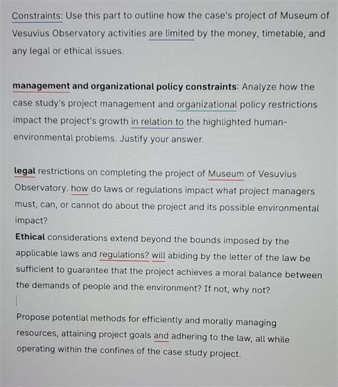 Solved Constraints Use This Part To Outline How The Cases