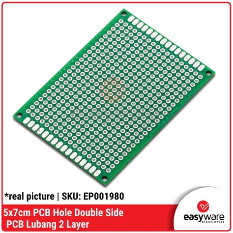 Jual PCB DOUBLE SIDE 5x7cm PCB MATRIX 5x7 PCB LUBANG 5x7 PROTOBOARD Shopee Indonesia