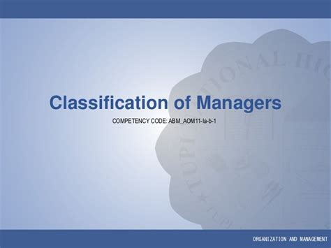 Classification Of Managers