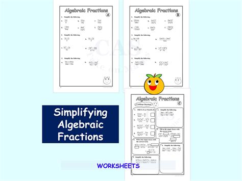Grades 9 To 12 Simplifying Algebraic Fractions Workbook Teaching Resources
