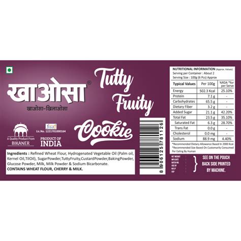 Tutty Fruity Cookies Khaosa