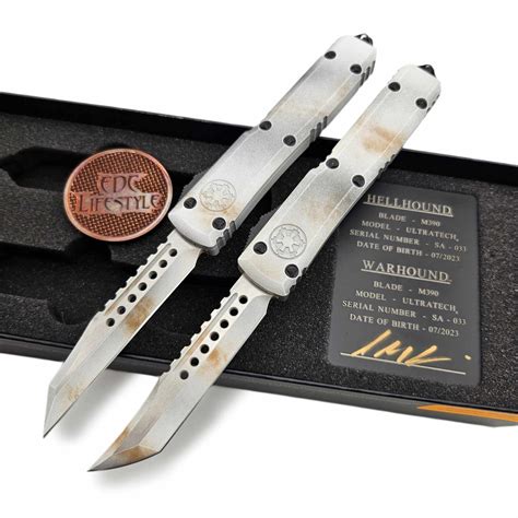 Microtech Ultratech 119 1setsads Hellhound Tanto And Warhound Signature