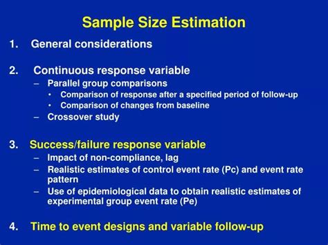 PPT Sample Size Estimation PowerPoint Presentation Free Download ID 3242518