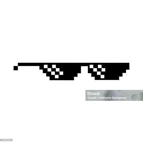 픽셀 아트 안경 깡패 생활의 검은 안경 흰색 배경 벡터 그림에서 격리 밈에 대한 스톡 벡터 아트 및 기타 이미지 밈 안경 위세 부리는 Istock