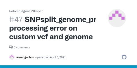 Snpsplitgenomepreparation Processing Error On Custom Vcf And Genome · Issue 47 · Felixkrueger