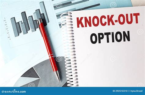 KNOCK OUT OPTION Text On A Notebook With Pen On A Chart Background
