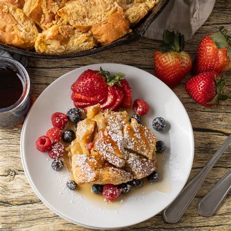 Cast Iron French Toast Casserole Easy Breakfast Idea Feeding Your Fam