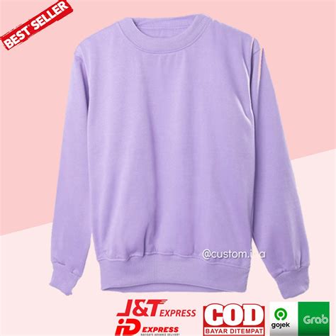 เสื้อกันหนาวมีฮู้ดสีม่วงอ่อนขนาด M Xxl สําหรับผู้หญิงและผู้ชาย