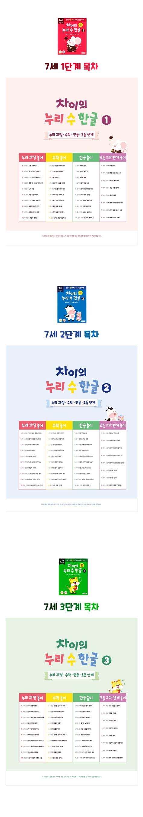 예비초등 필수 워크북 차이의 누리 수 한글 7세 73 84개월 1 12단계 선택 차이의 놀이