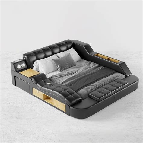 Free Shipping On Black Smart Bed King Size Tufted Platform Bed With