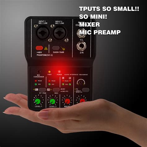 Mini Mixer Audio Cu 2 Canale Jeswo Negru Emagro