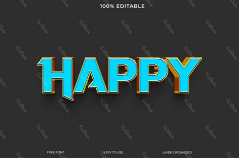 Happy Text Style Effect Archivo Psd Photoshop Premium