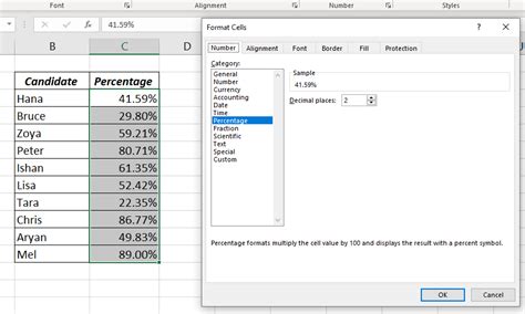 How To Add Percentage Sign In Excel Chart Add Percentage Sign For