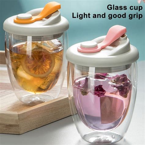 Double Wall Insulated Drinking Glass Cup Coffee Tea Juice Transparent Insulated Glass Egg Shaped