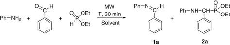 Kabachnik Fields Reaction Of Aniline With Benzaldehyde And Diethyl