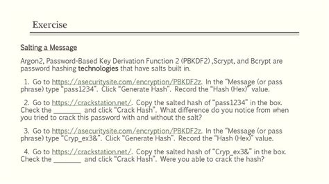 Exercise Hashing Password Security And File Integrity Ppt Download