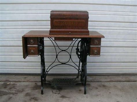 This Great Antique Standard Treadle Sewing Machine Is Made Of Oak And