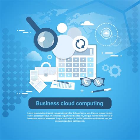 Business Cloud Computing Template Web Banner With Copy Space Stock Vector Illustration Of