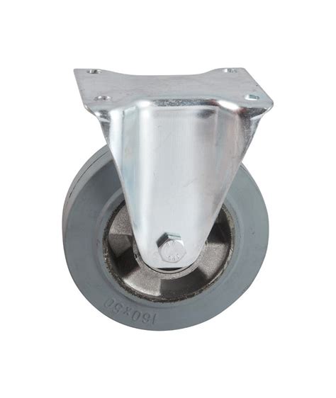 Roulette Fixe Roue Corps Aluminium Bandage Caoutchouc Diametre 100