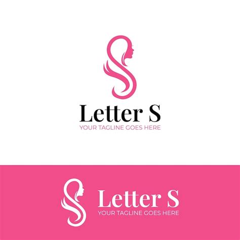 Letra Inicial Logo Vector Diseño S Forma Hermosa Mujer Silueta Cuidado