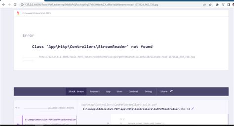 Error Class Appcontrollersstreamreader Not Found Laravel Issue