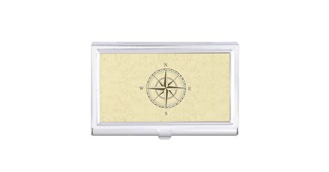 Vintage Nautical Compass Rose Ivory Business Card Holder Zazzle