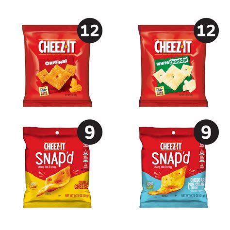 Cheez It Snack Variety Pack Original And Snapd Cheese Lovers 1 Oz 42