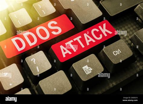 Sign Displaying Ddos Attack Business Overview Disturbed Access To The Normal Server Caused By