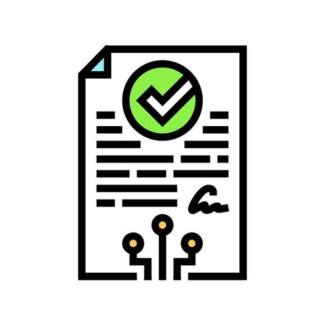 smart contract decentralized application color icon illustration