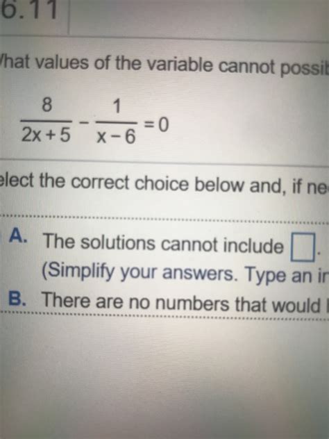 solved what values of the variable cannot possibly be