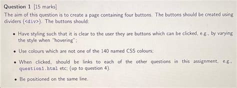 Solved Question 1 15 Marks The Aim Of This Question Is To
