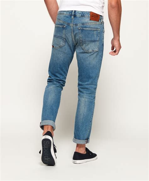 Mens Daman Straight Jeans In Maples Blue Patch Superdry Uk