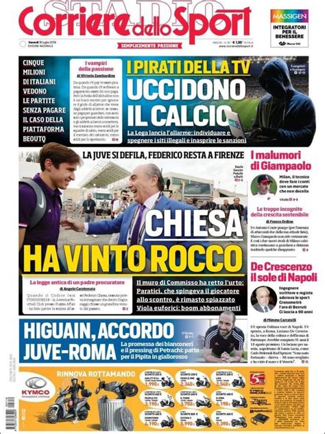 Corriere Dello Sport Italia Viernes 19 De Julio De 2019 Infobae