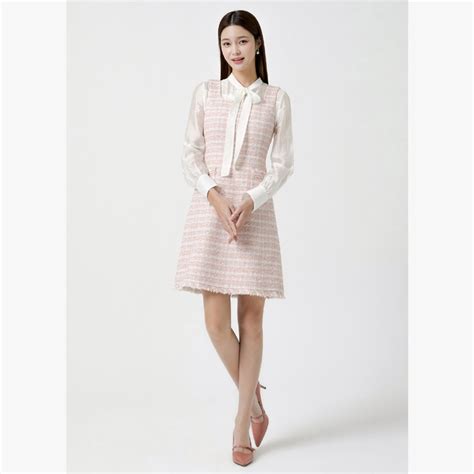 잇미샤 트위드 민소매 원피스 Itn2zop610 Light Pink 감도 깊은 취향 셀렉트샵 29cm
