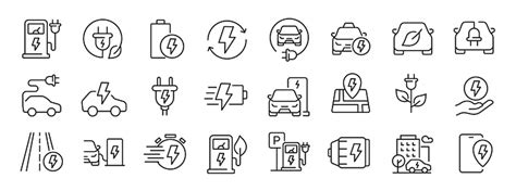 전기 자동차 충전소 얇은 선 아이콘입니다 편집 가능한 획 웹사이트 마케팅 디자인 로고 앱 템플릿 Ui 등 벡터 그림입니다 편집 가능한 스트로크에 대한 스톡 벡터 아트 및