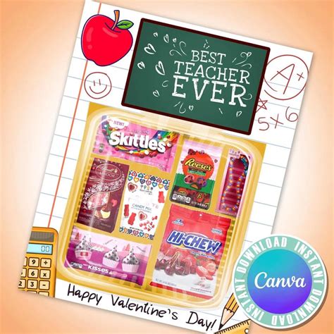 Teacher Valentine Card Etsy