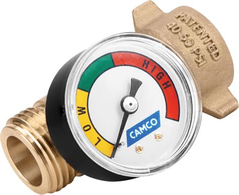 Camco Brass Water Pressure Regulator With Gauge Helps Protect Rv