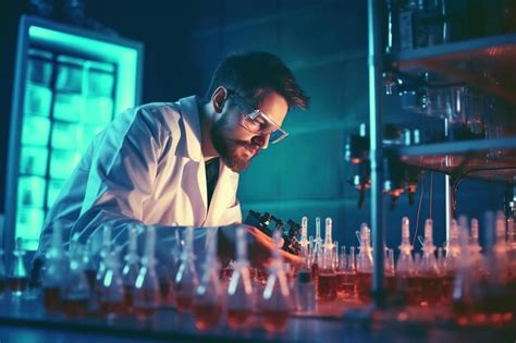 Premium Photo Scientists Carry Out Experiments By Synthesizing