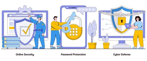 Online Security Password Protection Cyber Defense Concept Digital Fortress Abstract Vector