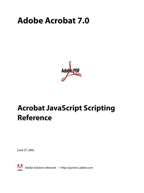 Acrobat Javascript Scripting Reference Adobe Partners