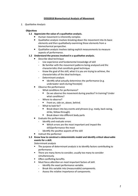 Exss Biomechanical Analysis Of Movement EXSS Biomechanical Analysis Of Movement