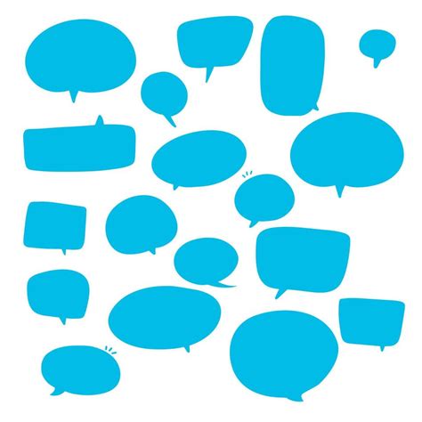 Set Of Speak Bubble Text Chatting Box Message Box Outline Cartoon Illustration Design Balloon