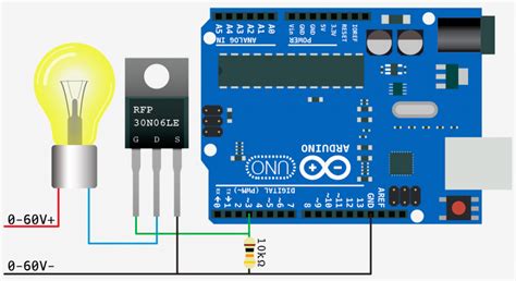 Rfp30n06le Arduino Lightbulb Sistema Electronico Electrónica