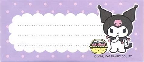 Kuromi Name Tag Diy Stationery